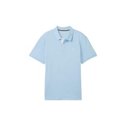 Tom Tailor Herren Basic Poloshirt, blau, Uni, Gr. XL