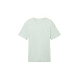 Tom Tailor Herren T-Shirt in Melange Optik, grün, Melange Optik, Gr. XL
