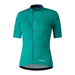 Shimano Woman's SUMIRE Short Sleeve Jersey ,Green