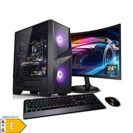 Weinhaus Markus Kiebel PC Set Gaming mit 24 Zoll TFT Earthquake V AMD Ryzen 7 5800X, 16GB DDR4, NVIDIA RTX 4060 8 GB, 500GB SSD, 1TB HDD, WLAN