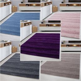 Ayyildiz Teppich Kurzflor Modern Wohnzimmer Einfarbig Meliert Uni Pink Beige Grau Lila