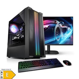 Weinhaus Markus Kiebel PC Set Gaming mit 23.8 Zoll TFT Triple AMD Ryzen 5 5500, 16GB DDR4, NVIDIA RTX 3050 8 GB, 1TB SSD