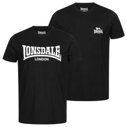 Lonsdale Herren T-Shirt normale Passform Doppelpack SUSSEX