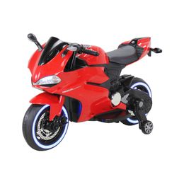Actionbikes Motors Kindermotorrad 1299SS, Elektromotorrad, Soft-Start, LED-Leuchten, Soundmodul, Sto&szlig;d&auml;mpfer, 70 Watt (Rot)