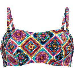 Rosa Faia Crochet Flower Bikini-Oberteil, Bandeau, für Damen, mehrfarbig, 44F