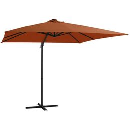 Bonnevie - Ampelschirm,Sonnenschirm mit led Terracotta-Rot 250x250 cm vidaXL