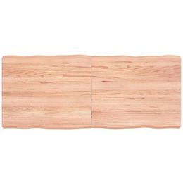 Tischplatte 120x50x(2-6) cm Massivholz Behandelt Baumkante Vidaxl Braun