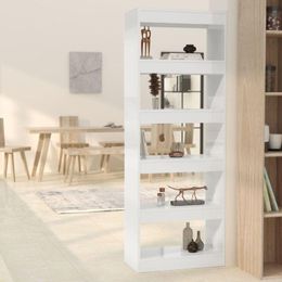 Bücherregal/Raumteiler,Bücherschrank Hochglanz-Weiß 60x30x166cm Holzwerkstoff vidaXL