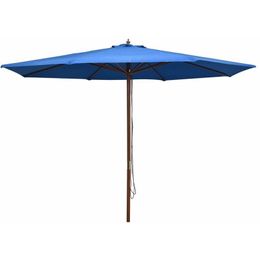 Sonnenschirm,Gartenschirm mit Holzmast 350 cm Blau vidaXL