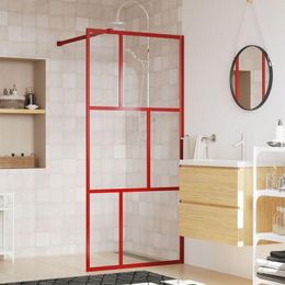Duschwand für Begehbare Dusche,Duschtrennwand mit esg Klarglas Rot 90x195 cm vidaXL