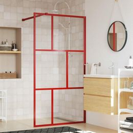 Duschwand für Begehbare Dusche,Duschtrennwand mit esg Klarglas Rot 100x195 cm vidaXL