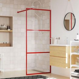Duschwand für Begehbare Dusche,Duschtrennwand mit esg Klarglas Rot 90x195 cm vidaXL