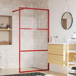 Duschwand für Begehbare Dusche,Duschtrennwand mit esg Klarglas Rot 115x195 cm vidaXL