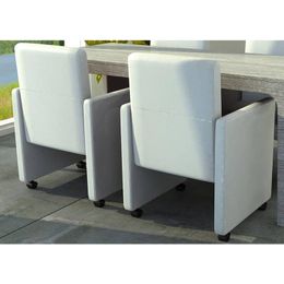 Esszimmerstühle 2 Stk. Küchenstuhl Weiß Kunstleder vidaXL