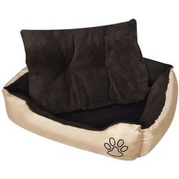 Warmes Hundebett mit Polsterkissen xl Vidaxl Braun