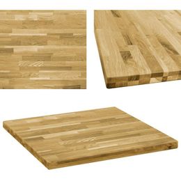 Tischplatte,Schreibtischplatte Eichenholz Massiv Quadratisch 44 mm 80x80 cm vidaXL