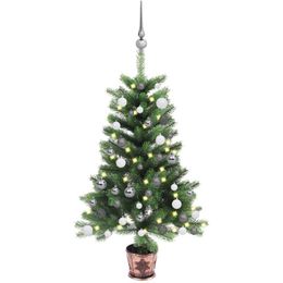 Künstlicher Weihnachtsbaum mit Beleuchtung & Kugeln 90 cm Grün vidaXL174234