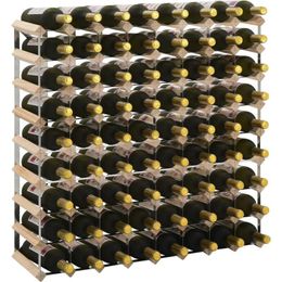 Weinregal für 72 Flaschen Massivholz Kiefer - Beige - Prolenta Premium