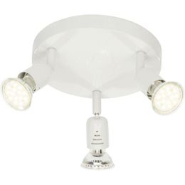 Lampe Loona led Spotrondell 3flg weiß 3x LED-PAR51, GU10, 3W LED-Reflektorlampen inklusive, (250lm, 3000K) Köpfe schwenkbar - weiß - Brilliant