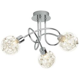 Lampe Joya Deckenleuchte 3flg chrom 3x QT14, G9, 33W, geeignet für Stiftsockellampen (nicht enthalten) Dekodraht im Glas - Brilliant