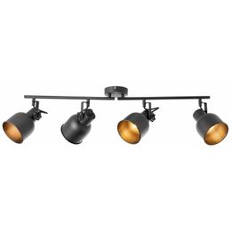 Brilliant - Lampe, Rolet Spotrohr 4flg sand schwarz, Metall, 4x D45, E14, 18W,Tropfenlampen (nicht enthalten)