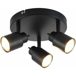 Brilliant Andres LED Spotrondell 3flg schwarz matt, Metall, 3x QPAR51, GU10, 10 W, LED-Reflektorlampen inklusive (Lichtstrom: 345lm, Lichtfarbe: