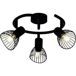 Lampe Elhi Spotspirale 3flg schwarz 3x D45, E14, 40W, geeignet für Tropfenlampen (nicht enthalten) Köpfe schwenkbar - schwarz - Brilliant