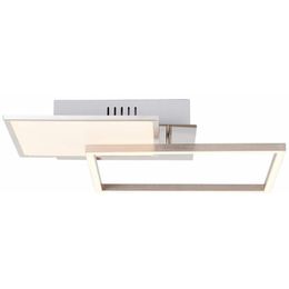 Brilliant Lampe, Zelia led Deckenleuchte 41x41cm nickel eloxiert, 1x led integriert, 20W led integriert, (2000lm, 3000K), In 3 Stufen über Wandschalter dimmbar