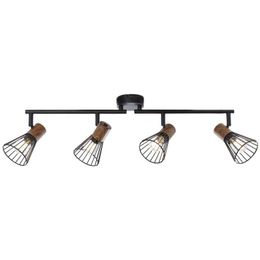 Brilliant - Lampe Manama Spotrohr 4flg holz dunkel/schwarz matt 4x D45, E14, 18W, geeignet für Tropfenlampen (nicht enthalten) Köpfe schwenkbar /