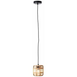 Brilliant - Lampe, Crosstown Pendelleuchte 16cm holz hell/schwarz, Bambus/Metall, 1x A60, E27, 40W,Normallampen (nicht enthalten)