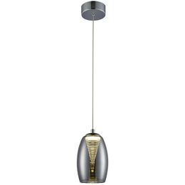 Brilliant - Lampe Metropolis led Pendelleuchte 1flg chrom/rauchglas 1x 5W led integriert cob, 500lm, 3000K In der Höhe einstellbar / Kabel kürzbar