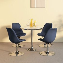 Bonnevie - Esszimmerstühle 4 Stk. Küchenstuhl Drehbar Blau Stoff vidaXL