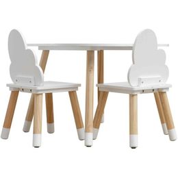 Mobili Rebecca - Rebecca Mobili Set aus Tisch und 2 Stühlen für Kinder Weißer Holztisch für Kinder Tischspiele