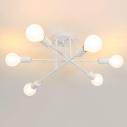Goeco - Moderne LED-Deckenleuchte, Retro-Pendelleuchte, Vintage-Lüster mit 6 Lichtern, E27-Fassung, Metall-Lampe für Wohnzimmer, Schlafzimmer, Küche,