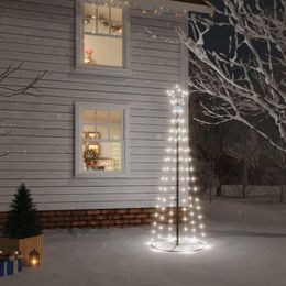 Bonnevie - LED-Weihnachtsbaum,Outdoor-Lichterketten Kegelform Kaltweiß 108 LEDs 70x180 cm vidaXL