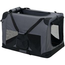 Pro.tec - Hundetransportbox l grau Faltbar Transportbox Hunde Box Trage Tasche [ ] - Grau