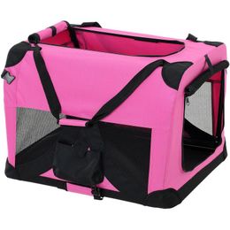 Hundetransportbox Pink Faltbar Transportbox Hunde Falt Box Trage Tasche [ Pro.tec