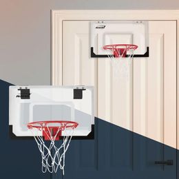 Mini Basketballkorb Set mit 3 Bälle, 45,5x30,5 cm, Weiß, inkl. Netz und Pumpe, tragbar, Backboard Tür/Wandmontage, ohne Bohren, Indoor Basketball