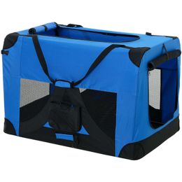 Pro.tec - Hundetransportbox m blau Faltbar Transportbox Hunde Box Trage Tasche [ ] - Blau