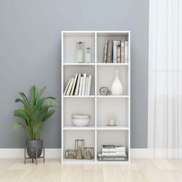 Bonnevie - Bücherregal/Sideboard,Kommode Hochglanz-Weiß 66×30×130 cm Holzwerkstoff vidaXL