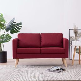 Bonnevie - 2-Sitzer-Sofa,Sofas gerade Stoff Weinrot vidaXL