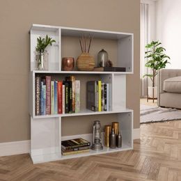 Bücherregal/Raumteiler,Bücherschrank Hochglanz-Weiß 80x24x96 cm vidaXL