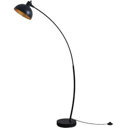 LINDBY Bogenstehlampe Phileas in Schwarz und Gold - Schwarz, gold