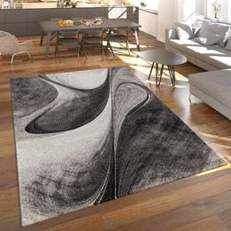Teppich Wohnzimmer Grau Schlafzimmer Abstraktes Muster Modernes Design Kurzflor 160x230 cm - Paco Home