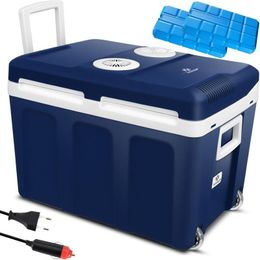 Kesser® 40L Kühlbox mit Rollen zum Warmhalten und Kühlen thermo-Elektrische Kühlbox 12 Volt und 230 Volt Mini-Kühlschrank Thermobox für Auto 40L /