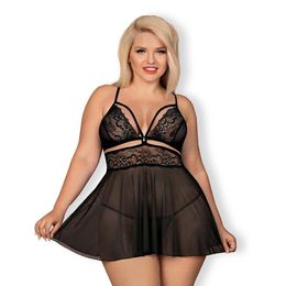 Obsessive Babydoll & Thong - Size Plus, 2 Teile