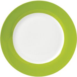 Van Well Speiseteller Vario, (6 St), Porzellan, spülmaschinen- und mikrowellengeeignet, Ø 26,5 cm, grün|weiß