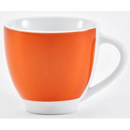 Van Well Tasse Vario, Porzellan, spülmaschinen- und mikrowellengeeignet, 6-teilig, orange|weiß