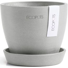 Ecopots Blumentopf Antwerp Mini 11 Weißgrau, für den Innenbereich, grau|weiß