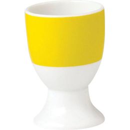 Van Well Eierbecher Vario, (Set, 6-tlg., 6 Eierbecher), Porzellan, spülmaschinen- und mikrowellengeeignet, gelb|weiß